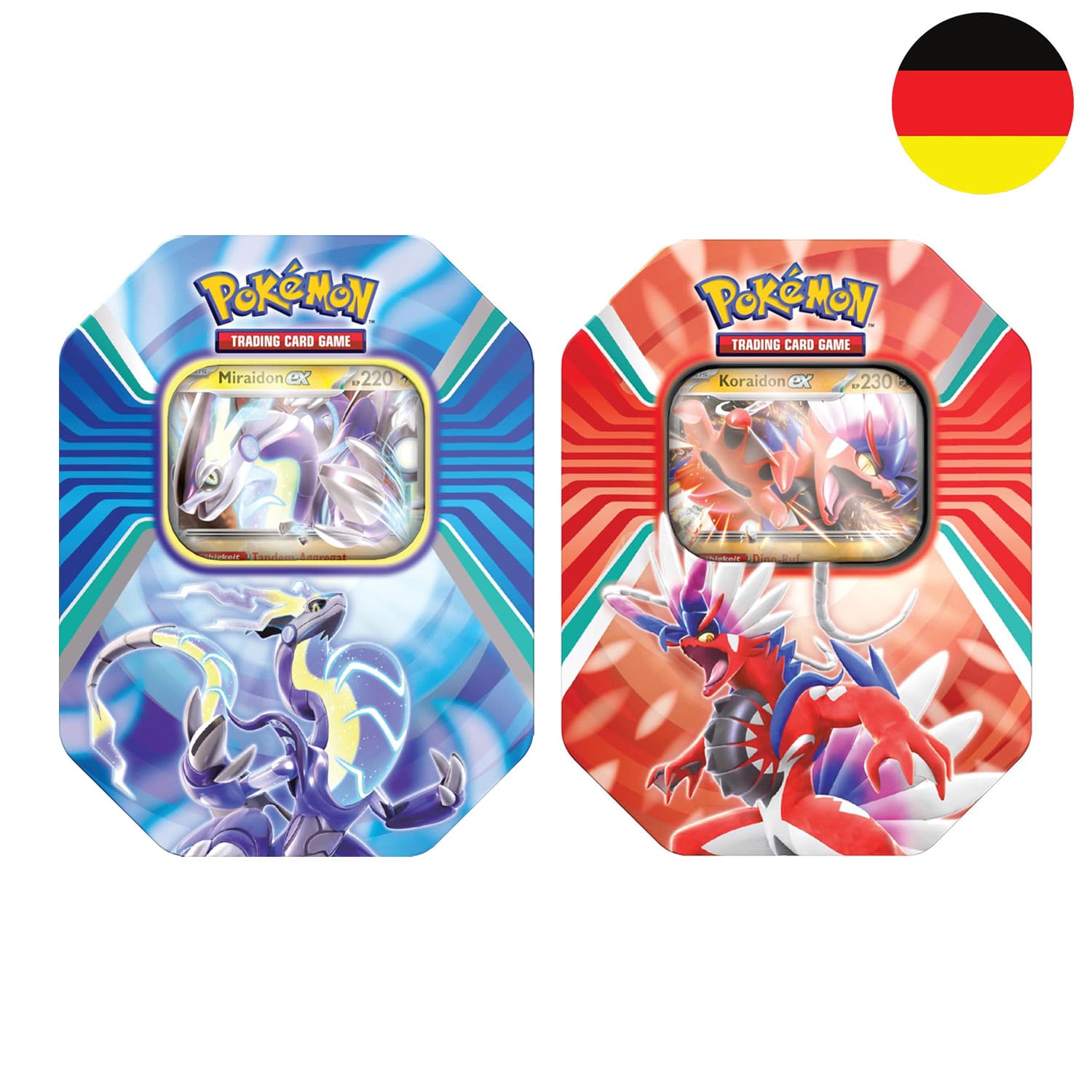 Pokémon Tin - Karmesin & Purpur - Miraidon & Koraidon auf deutsch